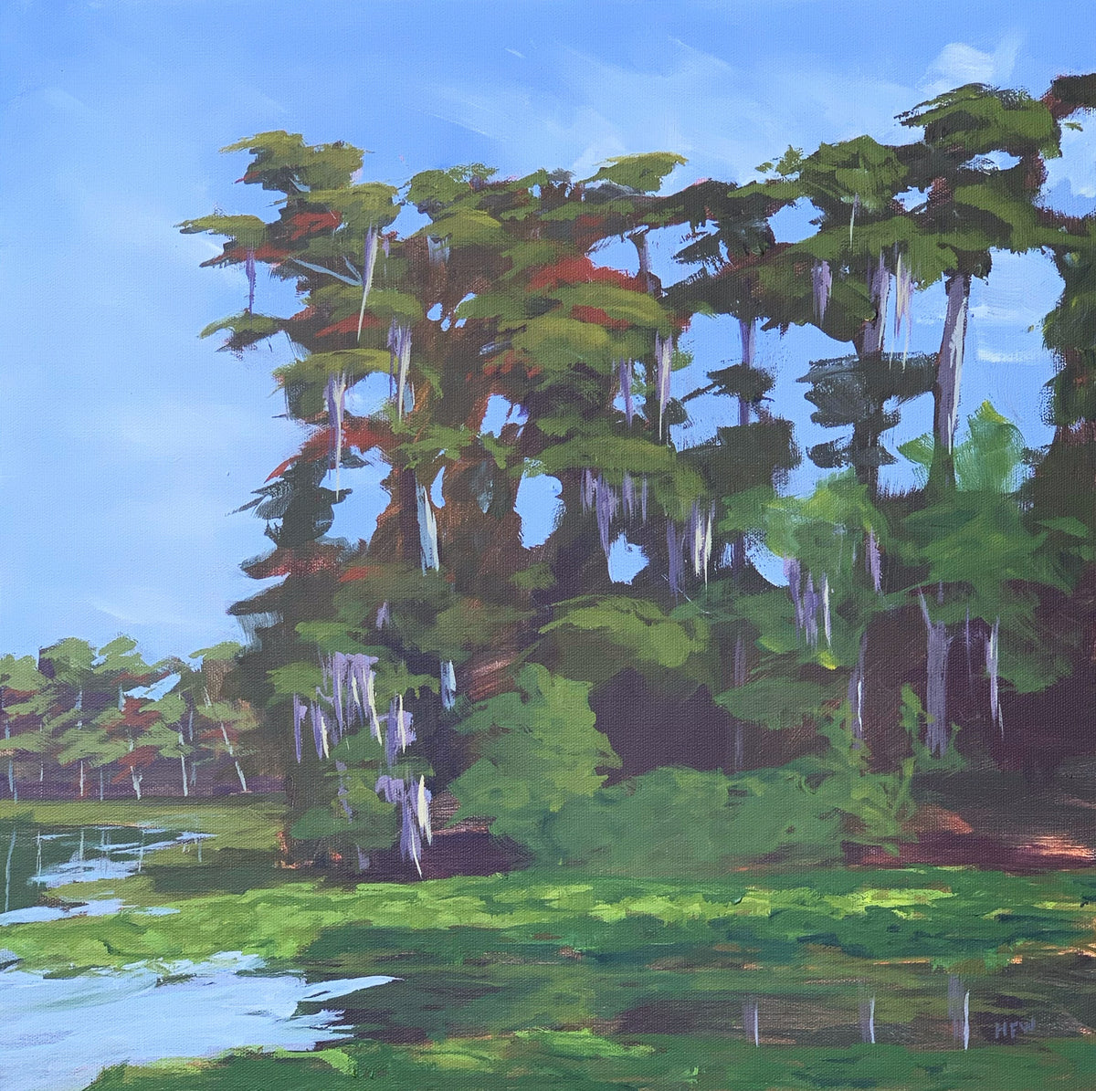 The End of the Bayou, 20" x 20" – Hal Wilke Art